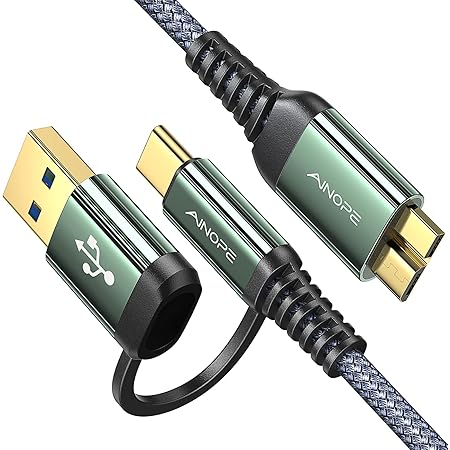 Amazon.com: AINOPE USB 3.0 Cable for Hard Drive, [Dual Adapters] USB ...