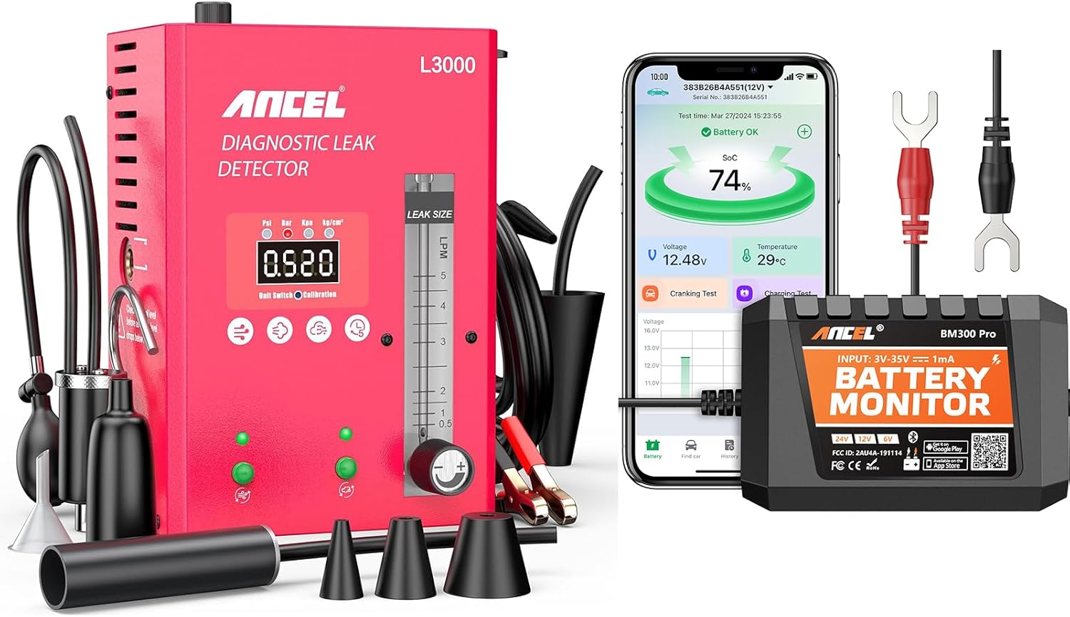 Amazon.com: ANCEL L3000 Smoke Machine Bundle with BM300 Pro Bluetooth ...