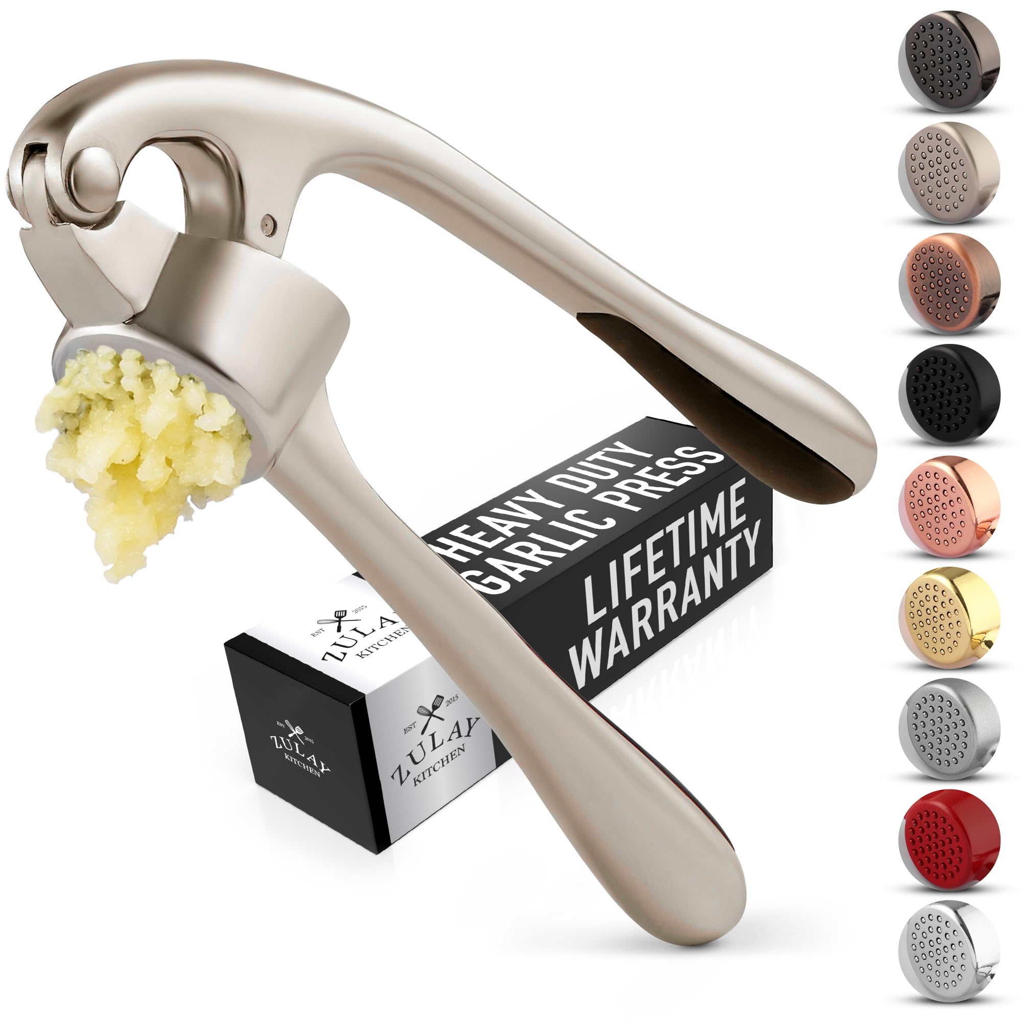 Amazon.com: Zulay Kitchen Premium Garlic Press - Durable Garlic Masher ...