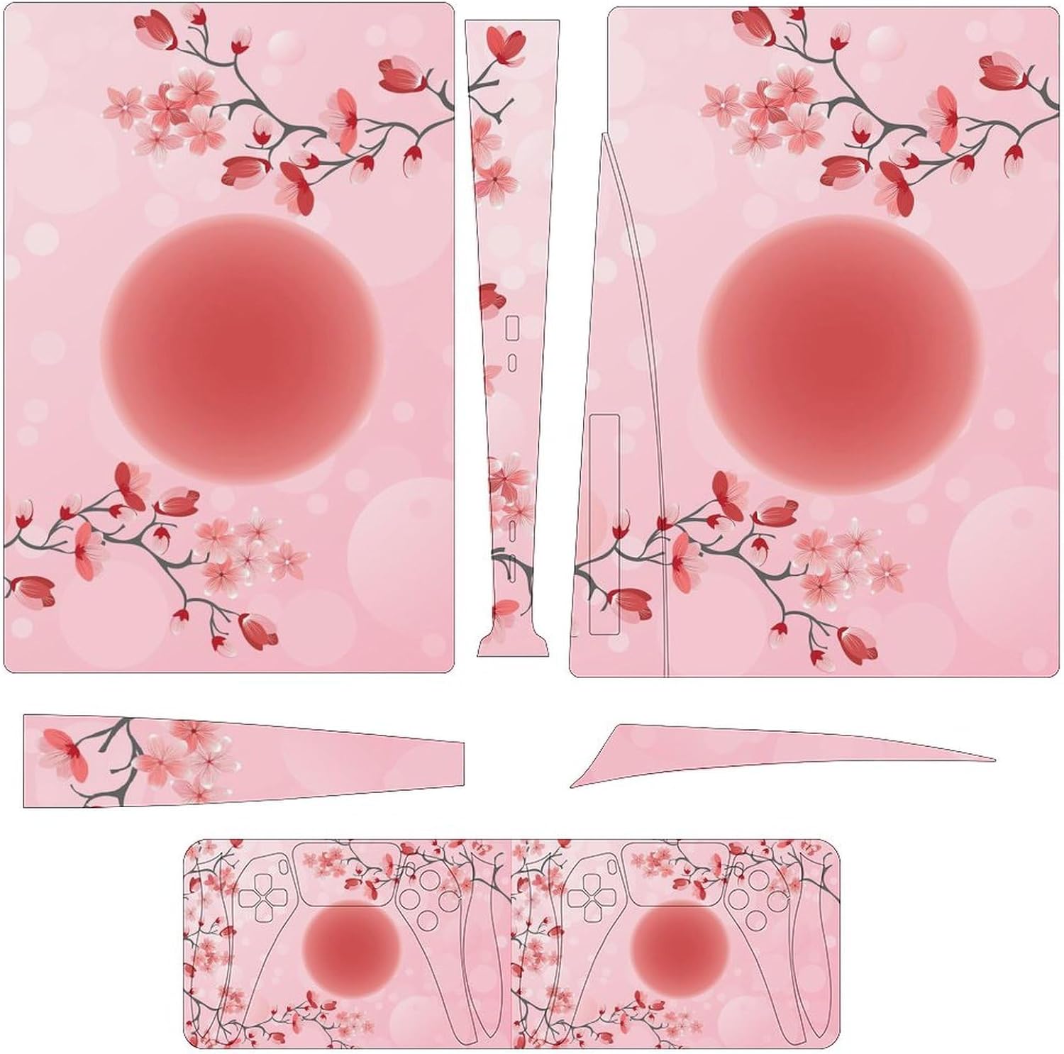 Amazon.com: 5 Skin Cherry Blossom Japanese Console and Controller Vinyl ...