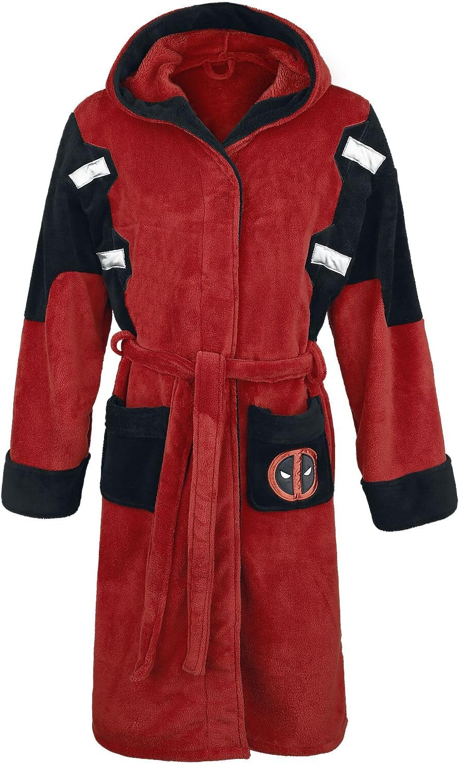 Deadpool Official Marvel Fleece Adult Dressing Gown Bathrobe, Red, One ...
