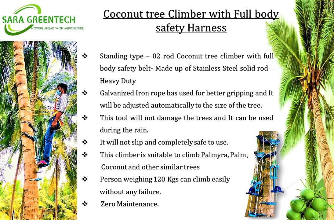 Sara Manually Operated Coconut Tree Climber With Full Body Safety ...