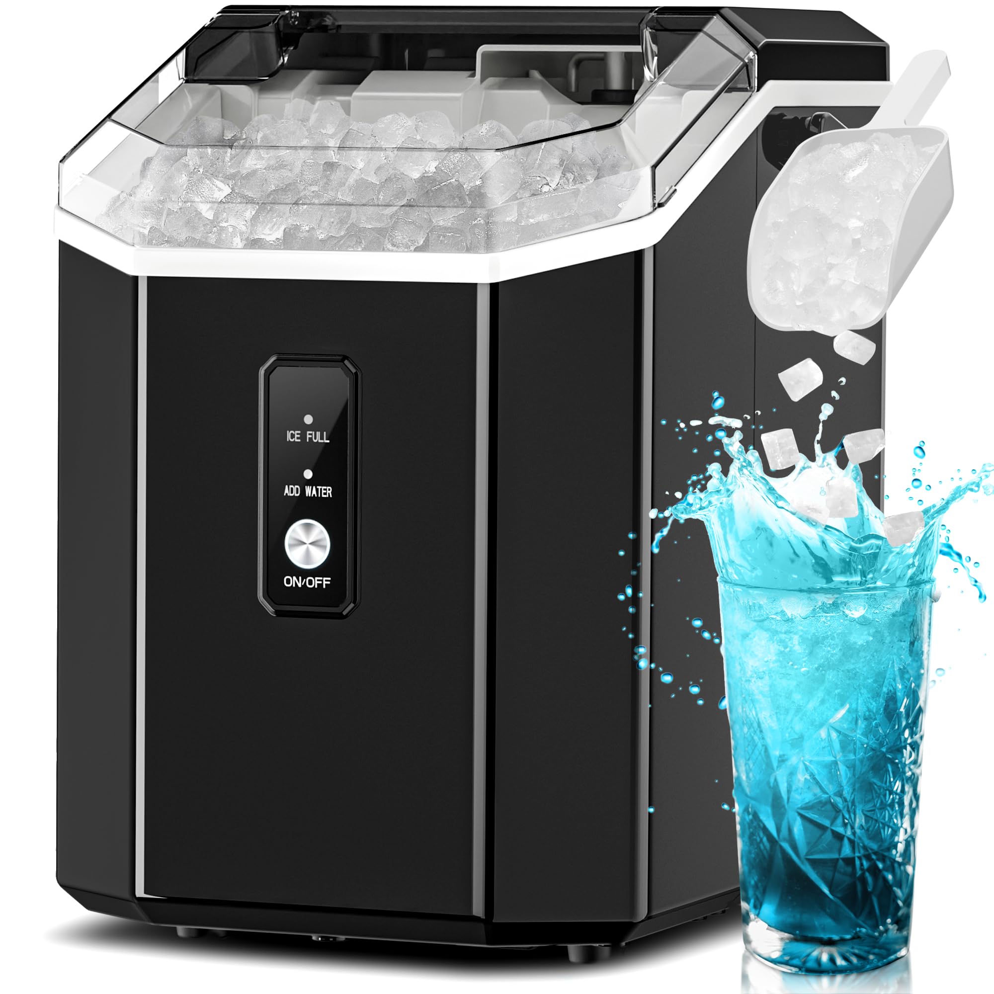 Amazon.com: Electactic Nugget Ice Maker Countertop,34lbs/24H,Portable ...