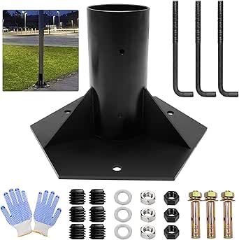 Heavy Duty Pier Mount Base, Outdoor Light Post Base for 3 inch Surface ...