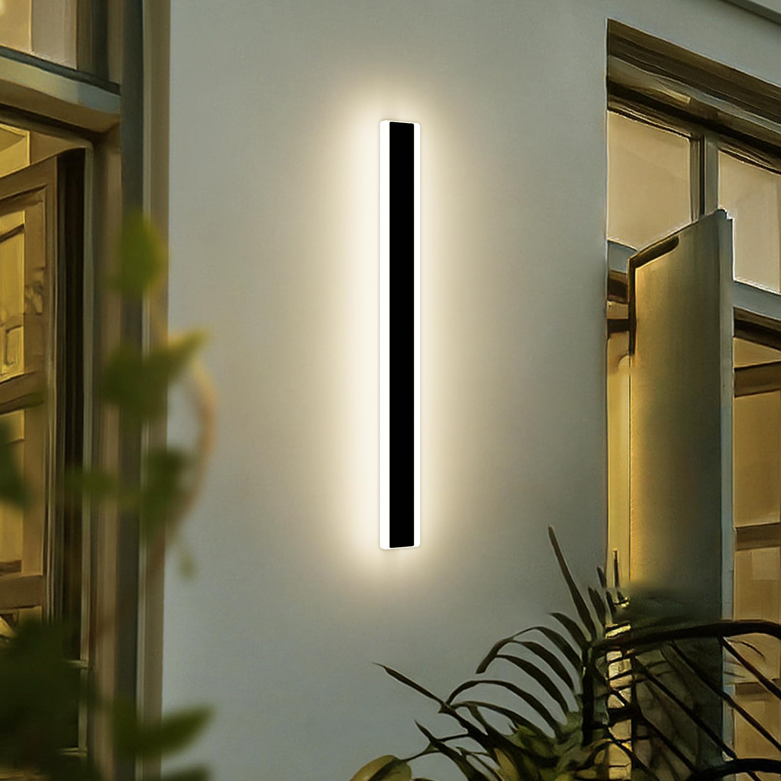 Outdoor Modern LED Wall Light, 23.6Inch Wall Sconce with 3000K Warm ...
