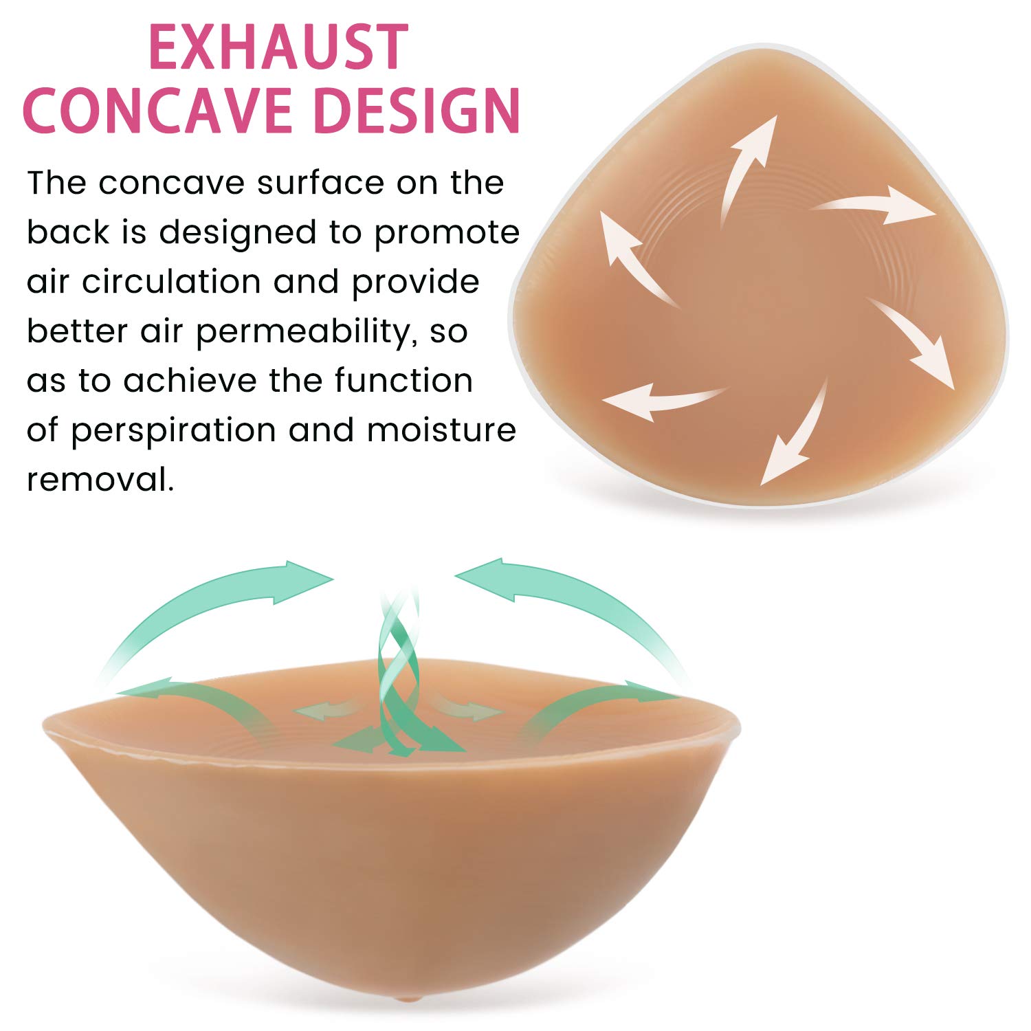 Snapklik.com : One Piece B Cup Triangle Silicone Breast Forms ...