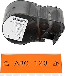 Amazon.com: Brady Authentic (M5C-1500-595-OR-BK) All-Weather Vinyl ...