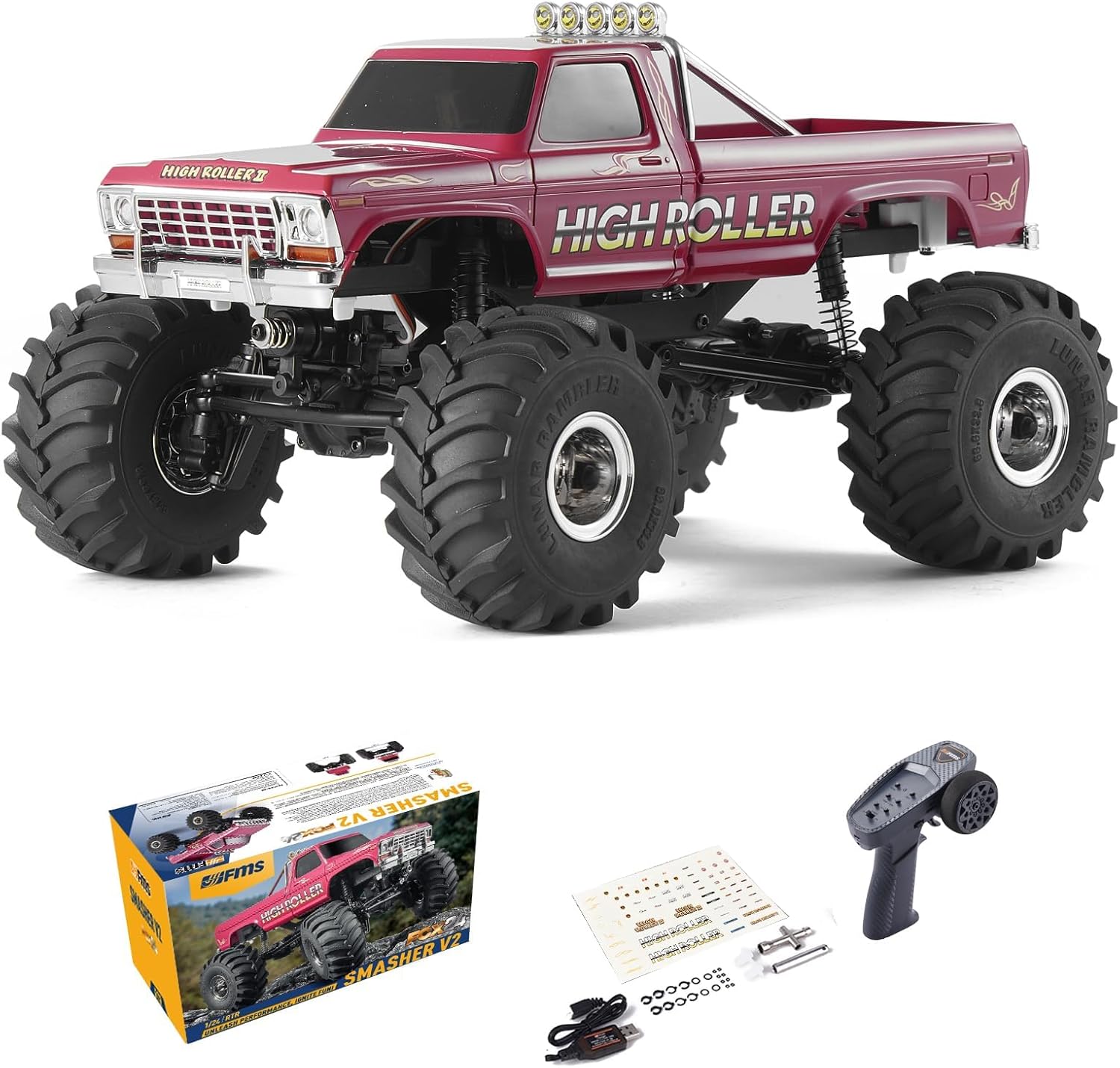 Amazon.com: FCX24 FMS 1/24 High Roller RC Crawlers - FCX24 RC Truck 8km ...