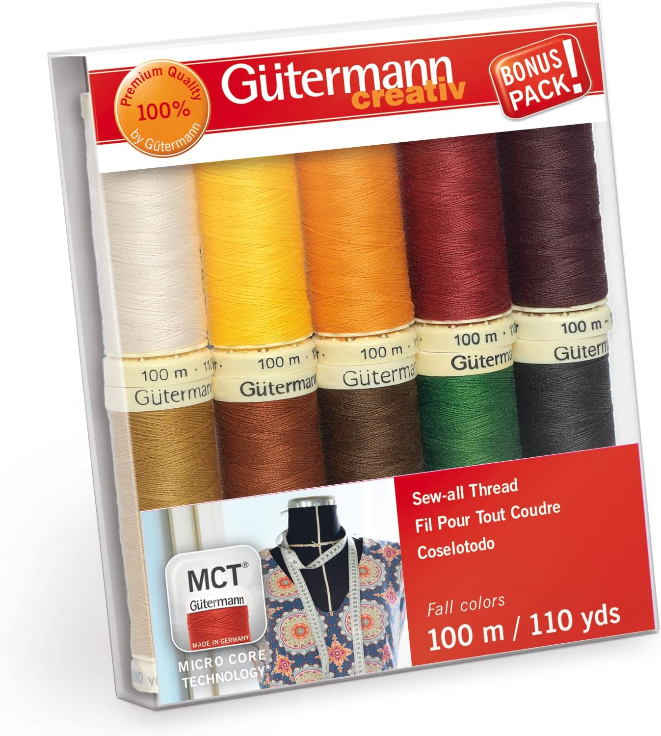 Amazon.com: Gutermann Sew-All Colorful Set 100% Polyester Thread Set 10 ...