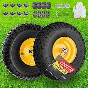 Amazon.com: USCaster 13x5.00-6 Tire and Wheel Assembly (2-Pack),Tubeless Lawn Mower Tires and ...