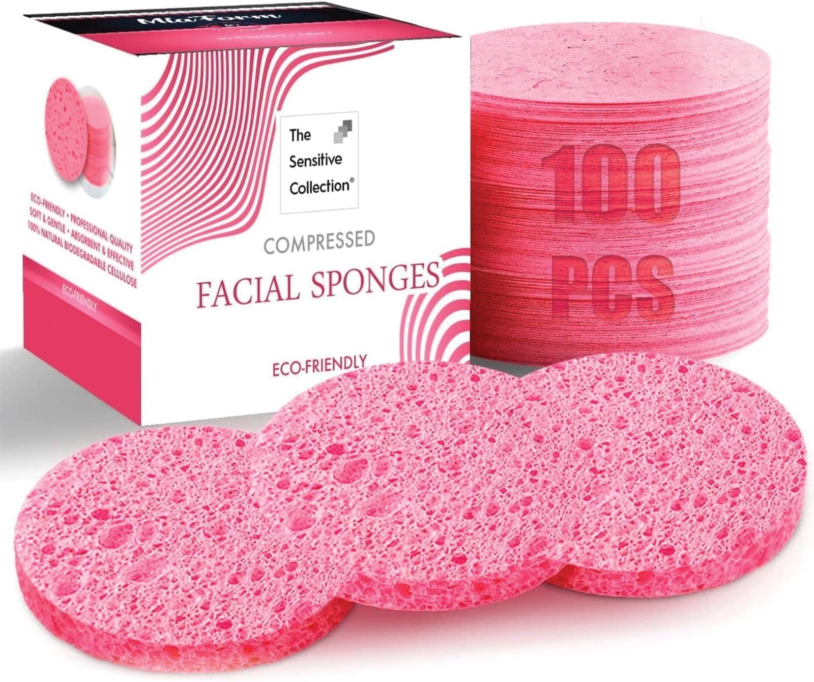 Amazon.com : Facial Sponges, MAXSOFT Compressed 100% Natural Cellulose ...