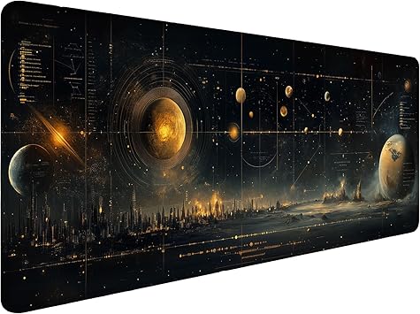 Amazon.com: Celestial Map Desk Pad Mouse Pad Space Satellite Future ...