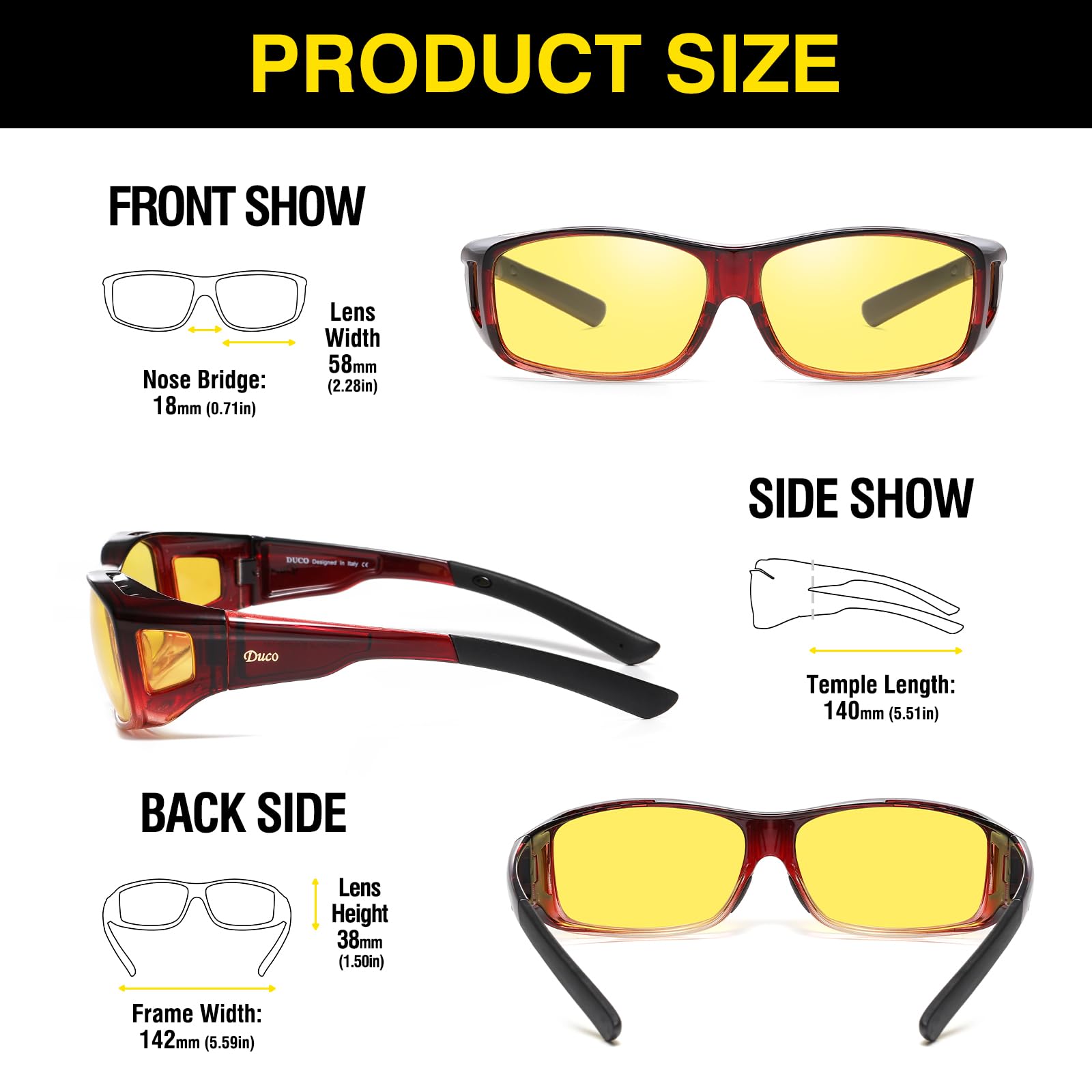 Snapklik.com : Night Vision Driving Glasses Fit Over Glasses For Men ...