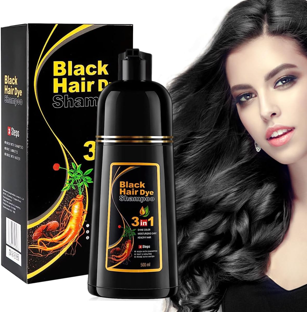 Amazon.com : Bablabear Chestnut Brown Hair Color Shampoo for Gray Hair ...