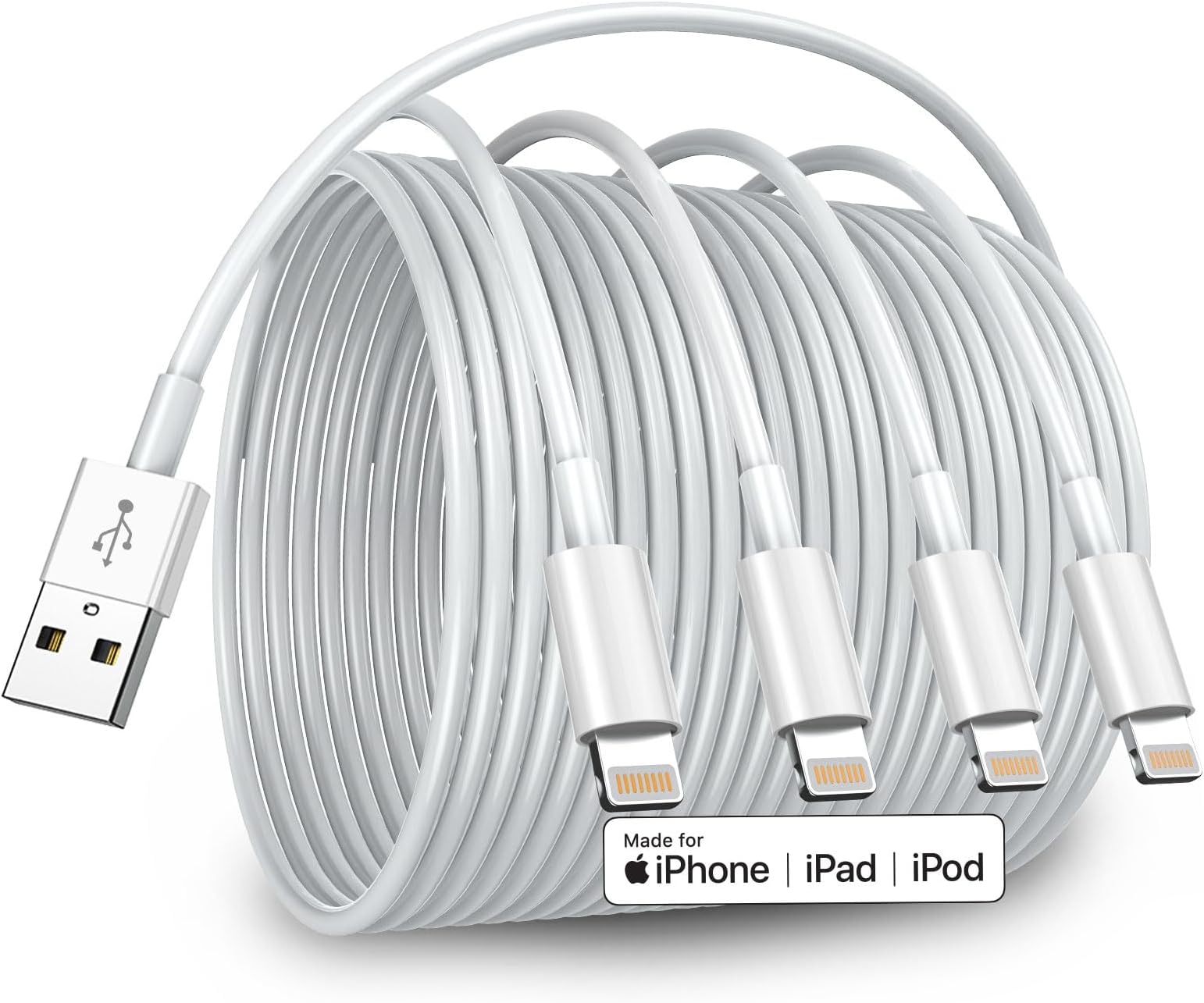 [Apple MFi Certified]4Pack iPhone Charger 6ft Long,USB to Lightning ...