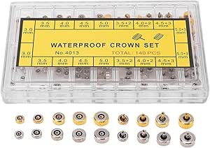 Amazon.com: 140PCS Watch Crown Spare Parts Stainless Steel Portable ...