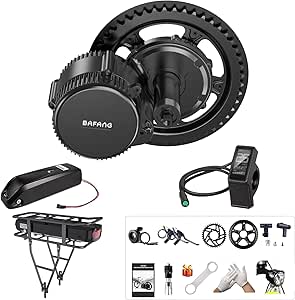 BAFANG BBS02B 48V 750W Motor : Electric Bike Mid Drive Kit with 48V 17.5Ah Shark Battery & DM03 ...