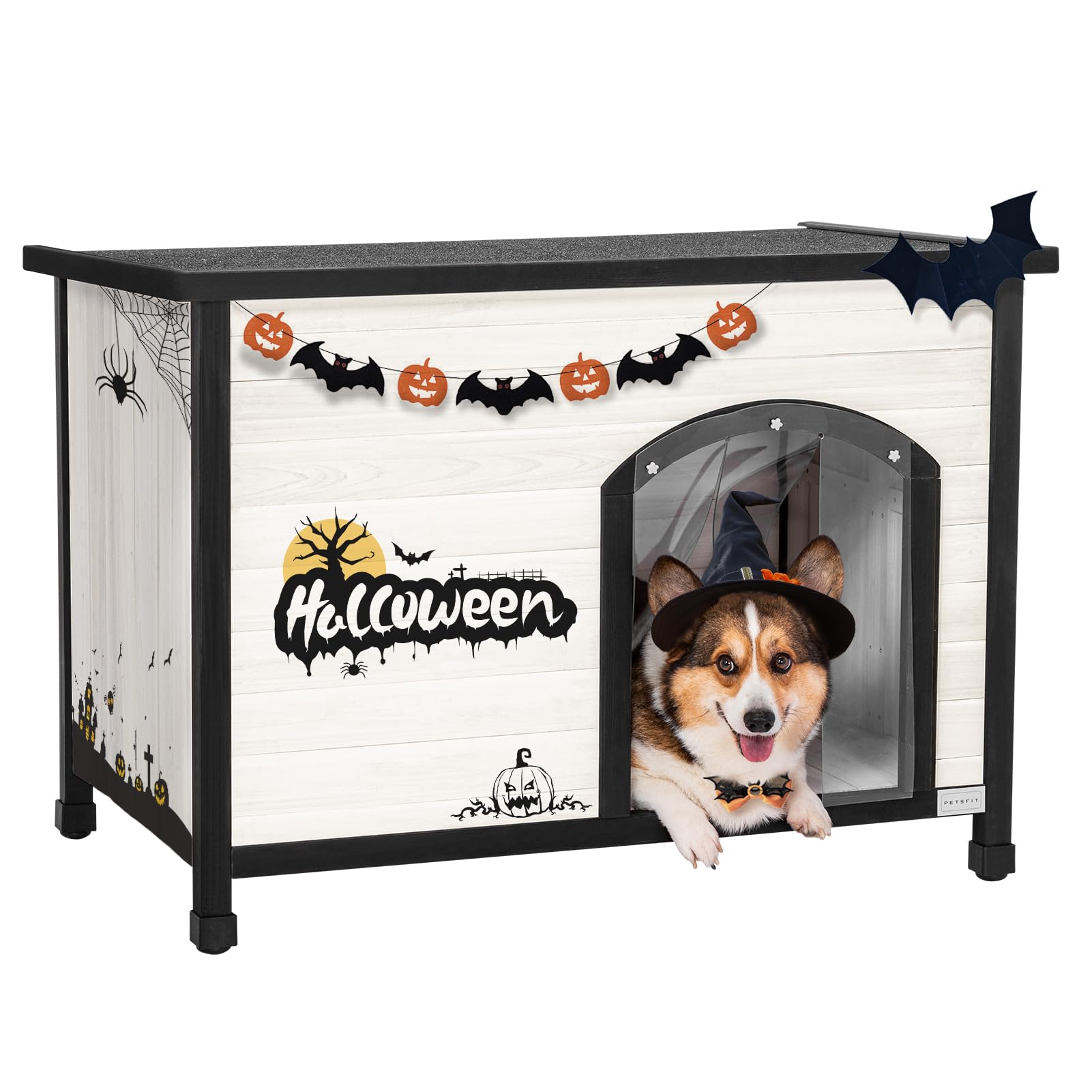 Amazon.com : Petsfit 40.2" Dog House Outdoor, Unfold to Use, Folding ...