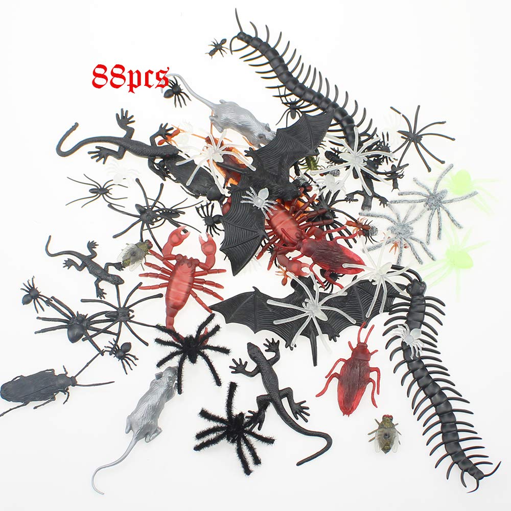 Buy DXLing 88 Pieces Plastic Realistic Bugs Halloween Fake Insects ...