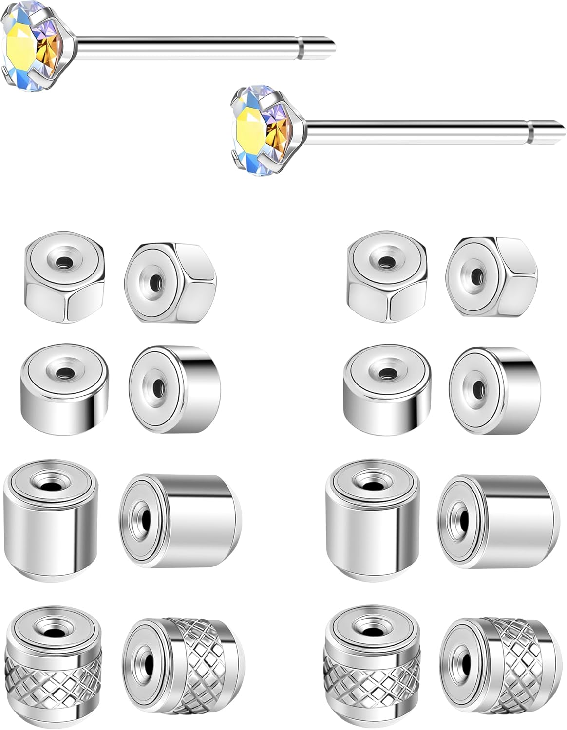 Amazon.com: AOEDEJ Flat Earring Backs Replacements Locking Pin Backs ...