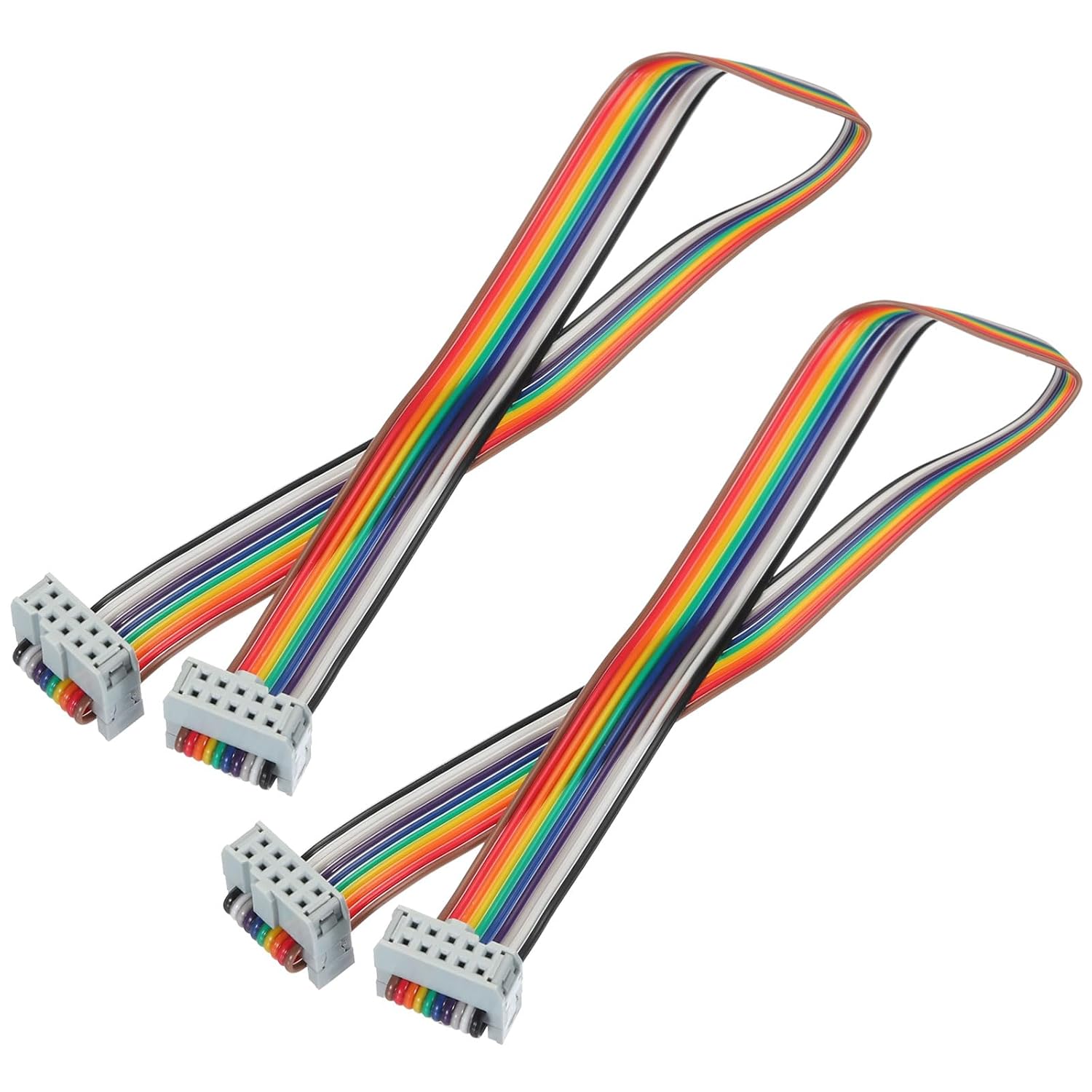 MECCANIXITY 2 Pcs 10 Pin Flat Rainbow Ribbon Cable FC/FC Female ...