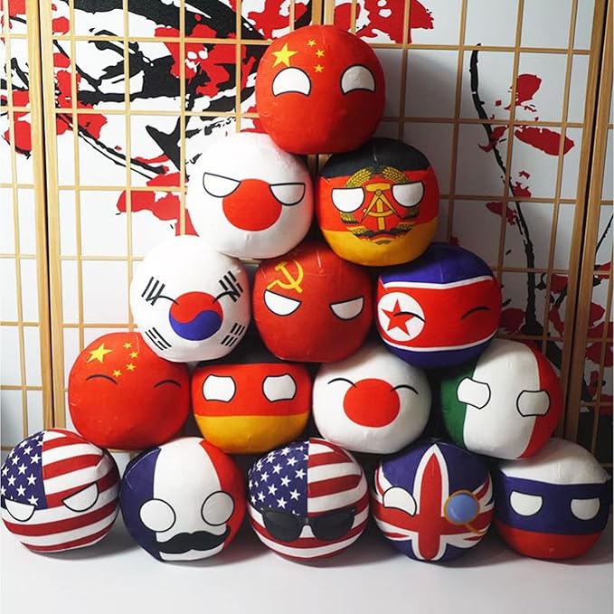 Amazon.com: SLINGDA 15PCS Countryballs Polish Ball Plush Toy USA France ...