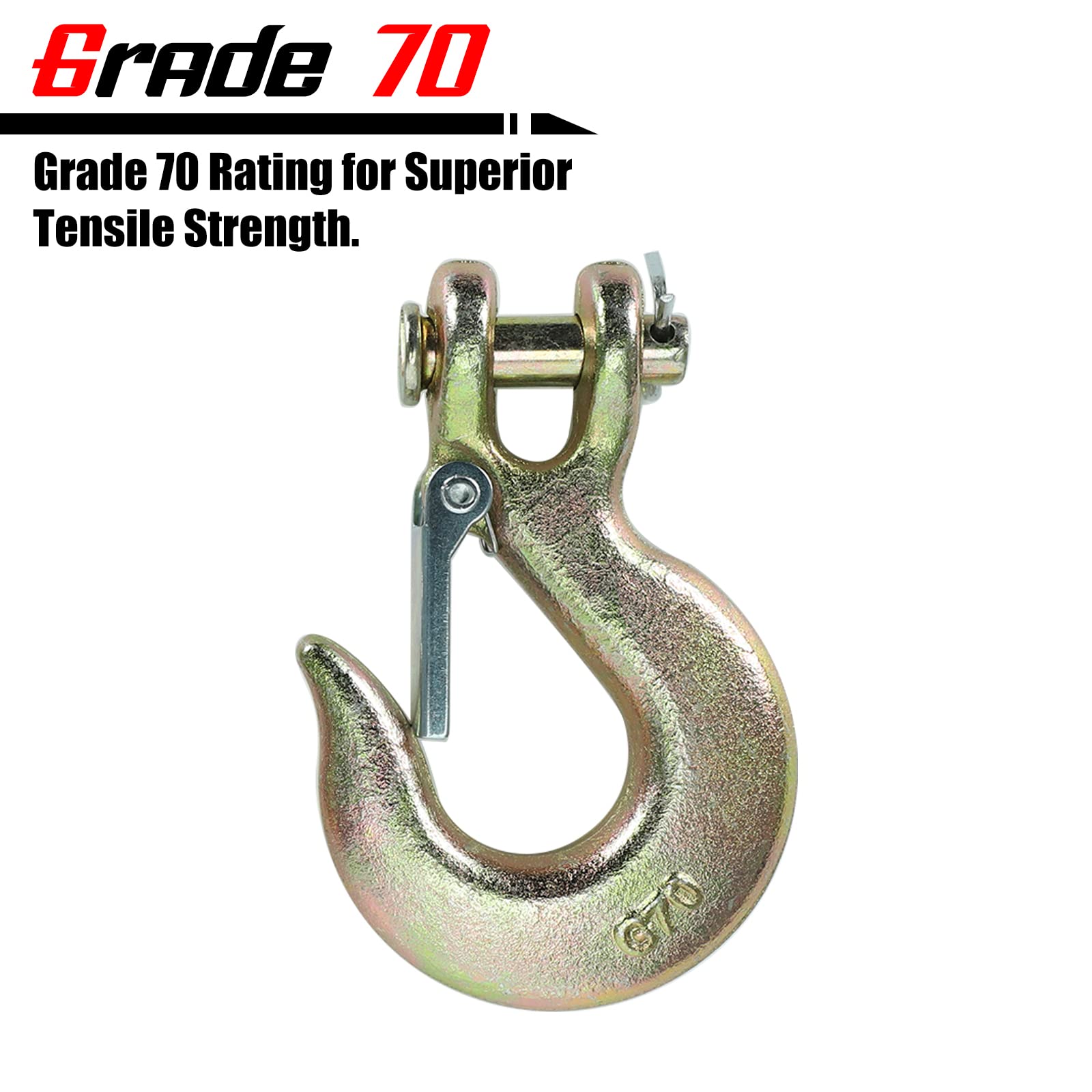 Snapklik.com : Aikosin 4 Pack 5/16" Gold G70 Clevis Slip Hook Tow Chain ...
