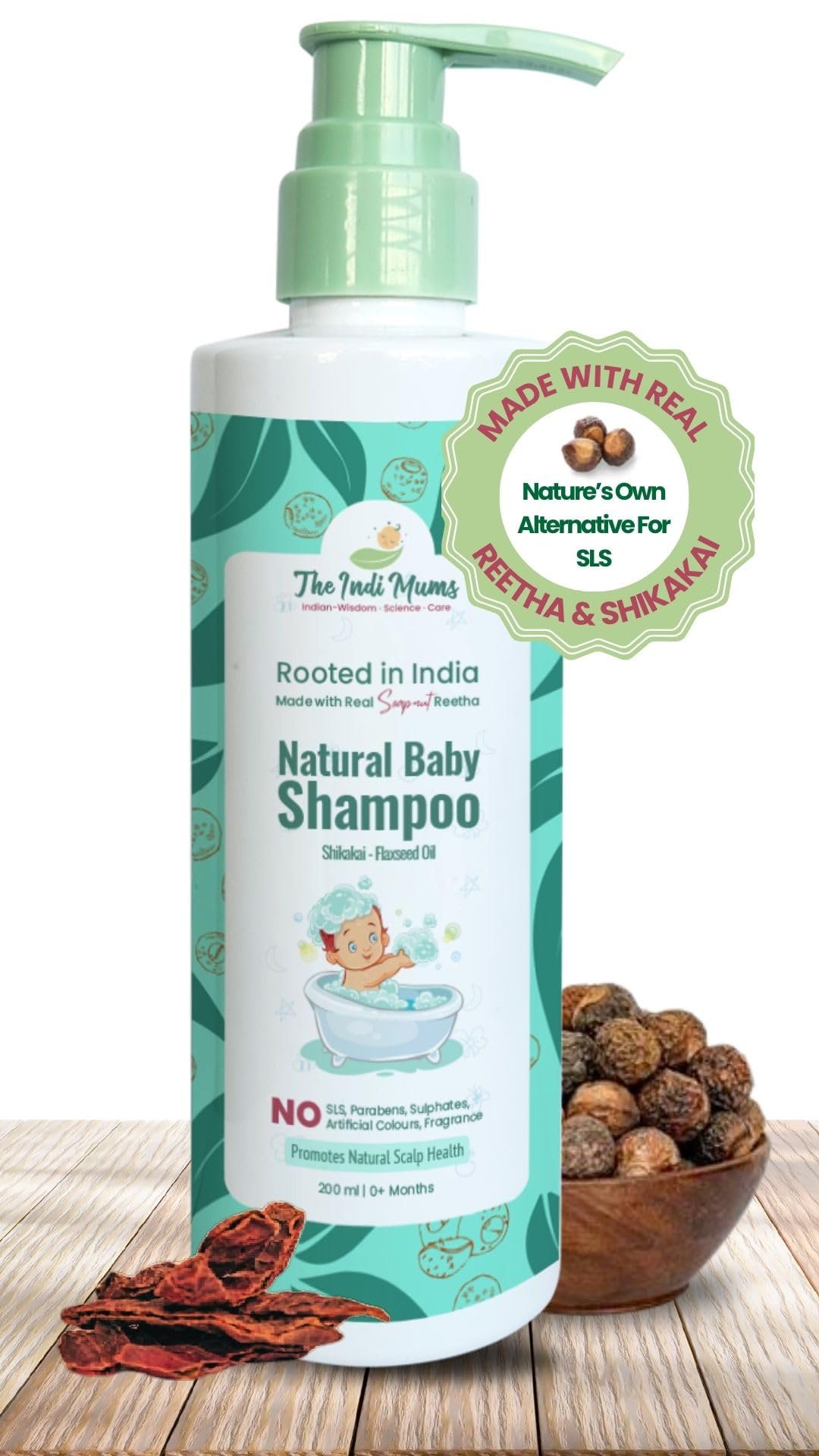 Buy The Indi Mums Reetha-Shikakai Natural Baby Shampoo - Promotes ...
