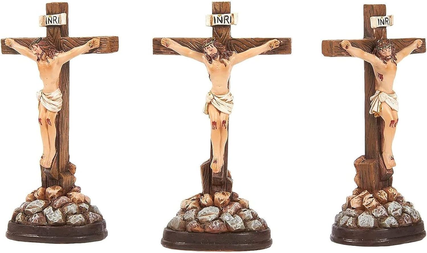 Juvale 3 pack Jesus Kors Krusifix Figurer Bordsdekoration Heliga