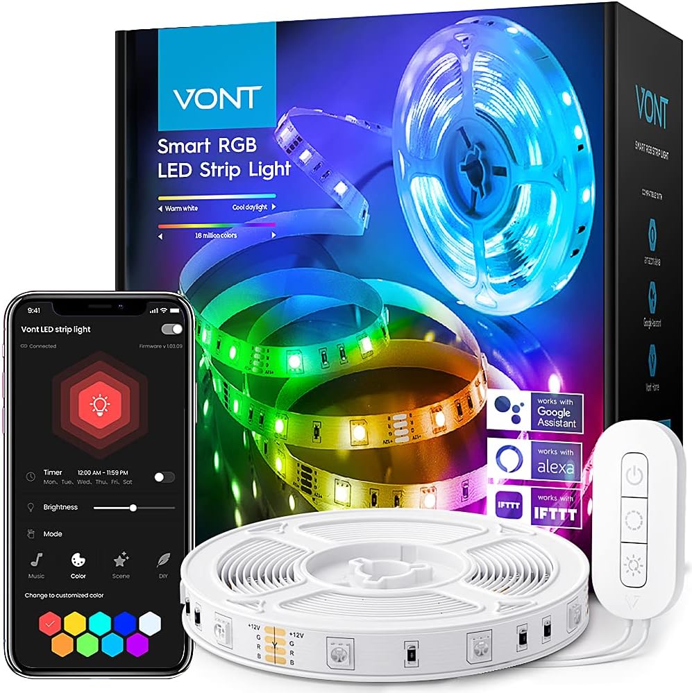 Amazon.com: Vont Smart LED Strip Lights [16.4 FT] LED Light Strip ...