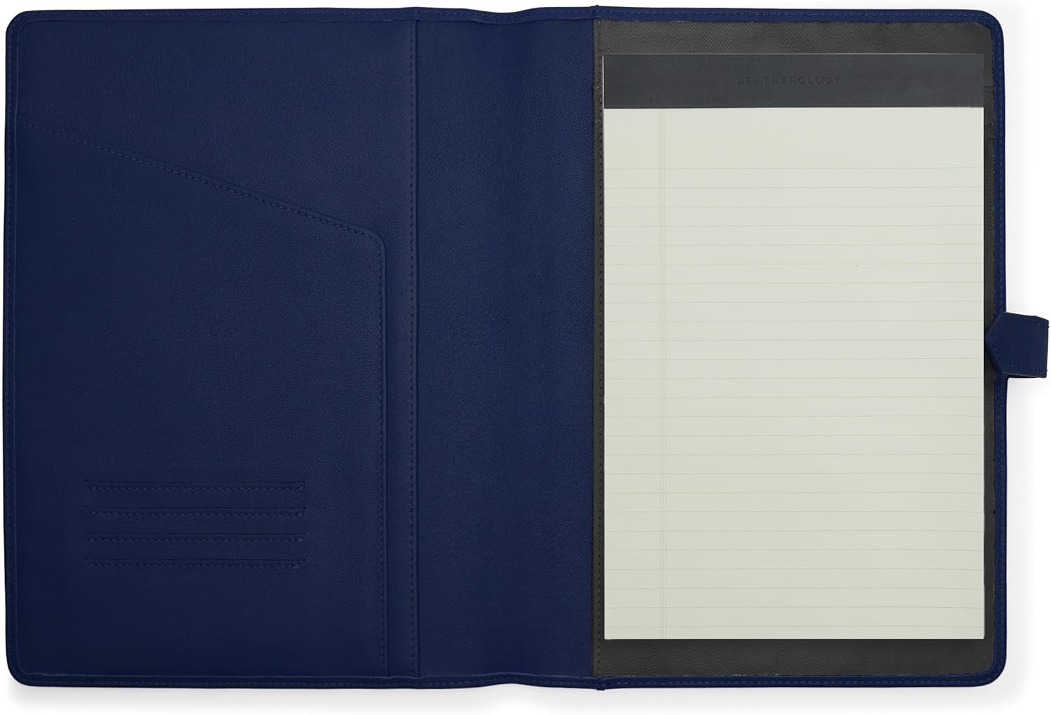 Leatherology Navy Blue B5 Snap Padfolio - Slim and spacious design ...