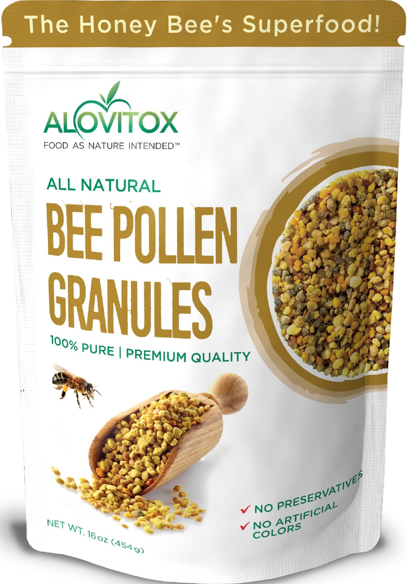 Amazon.com: Organic Bee Pollen Granules, 1 Lbs - Bee Pollen Supplement ...