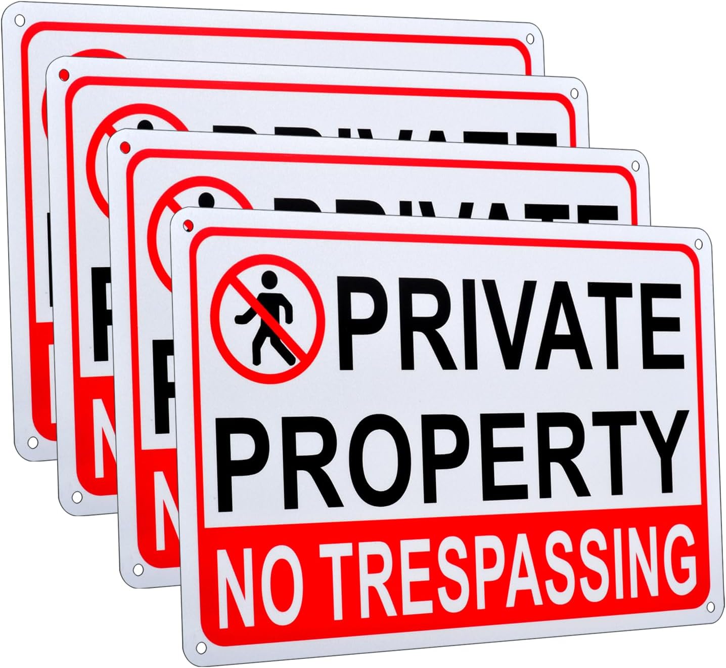 Amazon.com: Kichwit Private Property No Trespassing Sign, 4 Pack ...