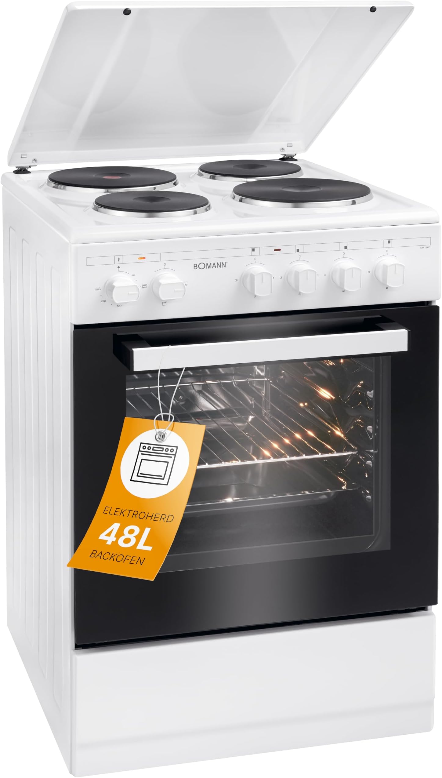 Bomann® Backofen 50cm mit Herd | Elektroherd freistehend 50 cm mit 4 ...