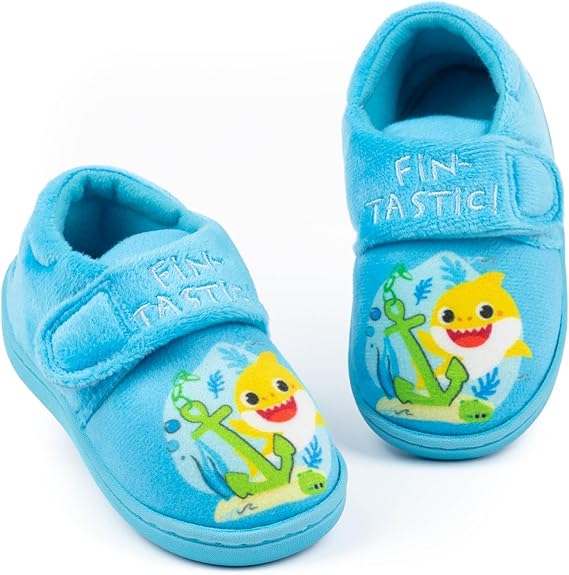Amazon.com: Baby Shark Boys Slippers | Kids Blue Fin-tastic Footwear ...