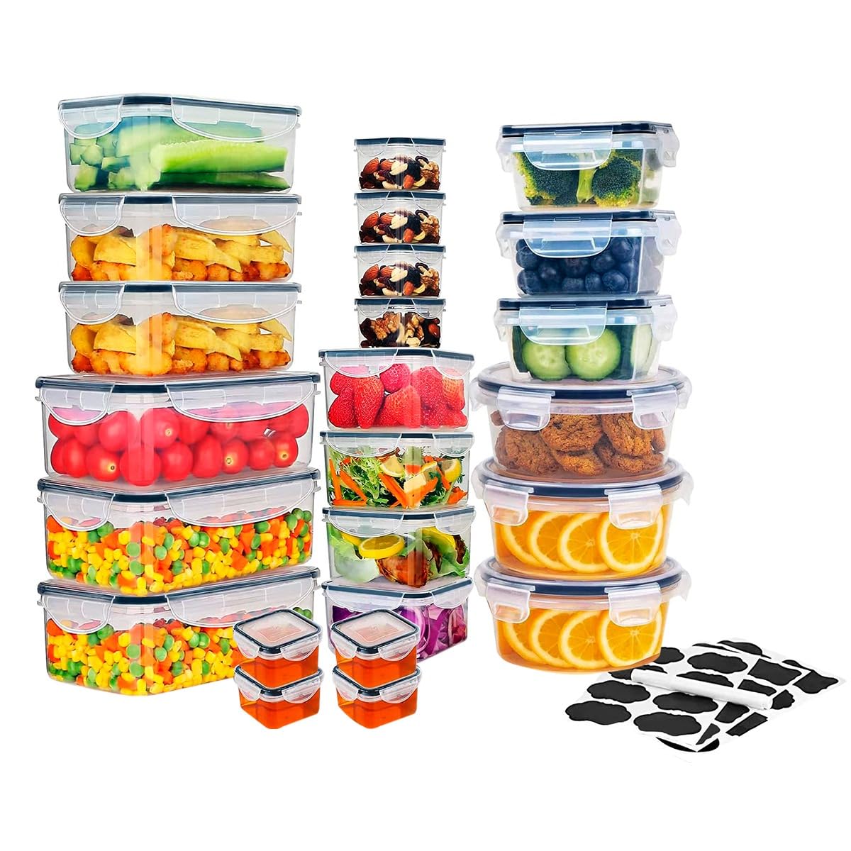 Raganet, Contenedores para Alimentos, Juego de 24 Recipientes ...