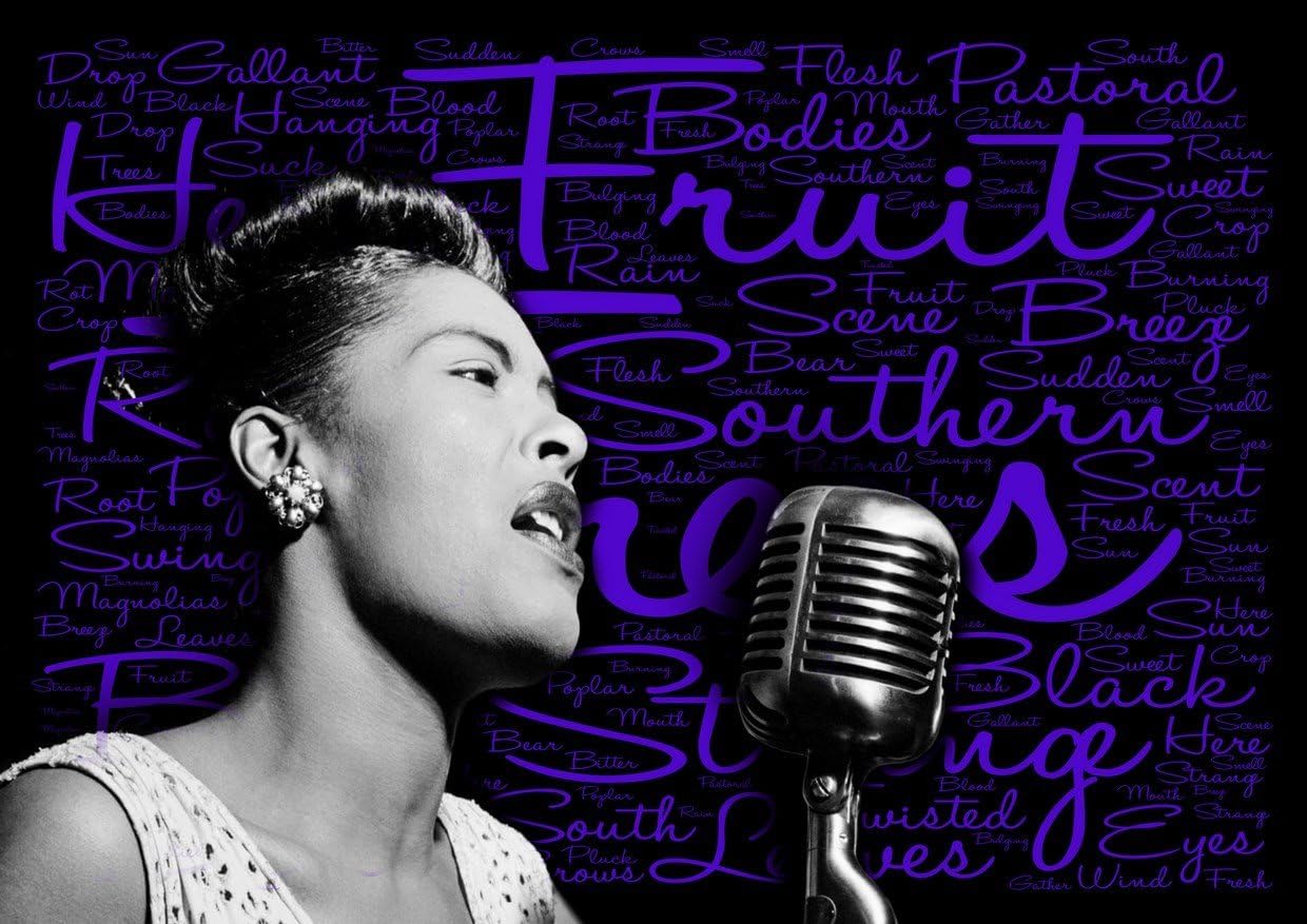 Billie Holiday - Strange Fruit - Lyrics Poster - Pop Star Legend ...