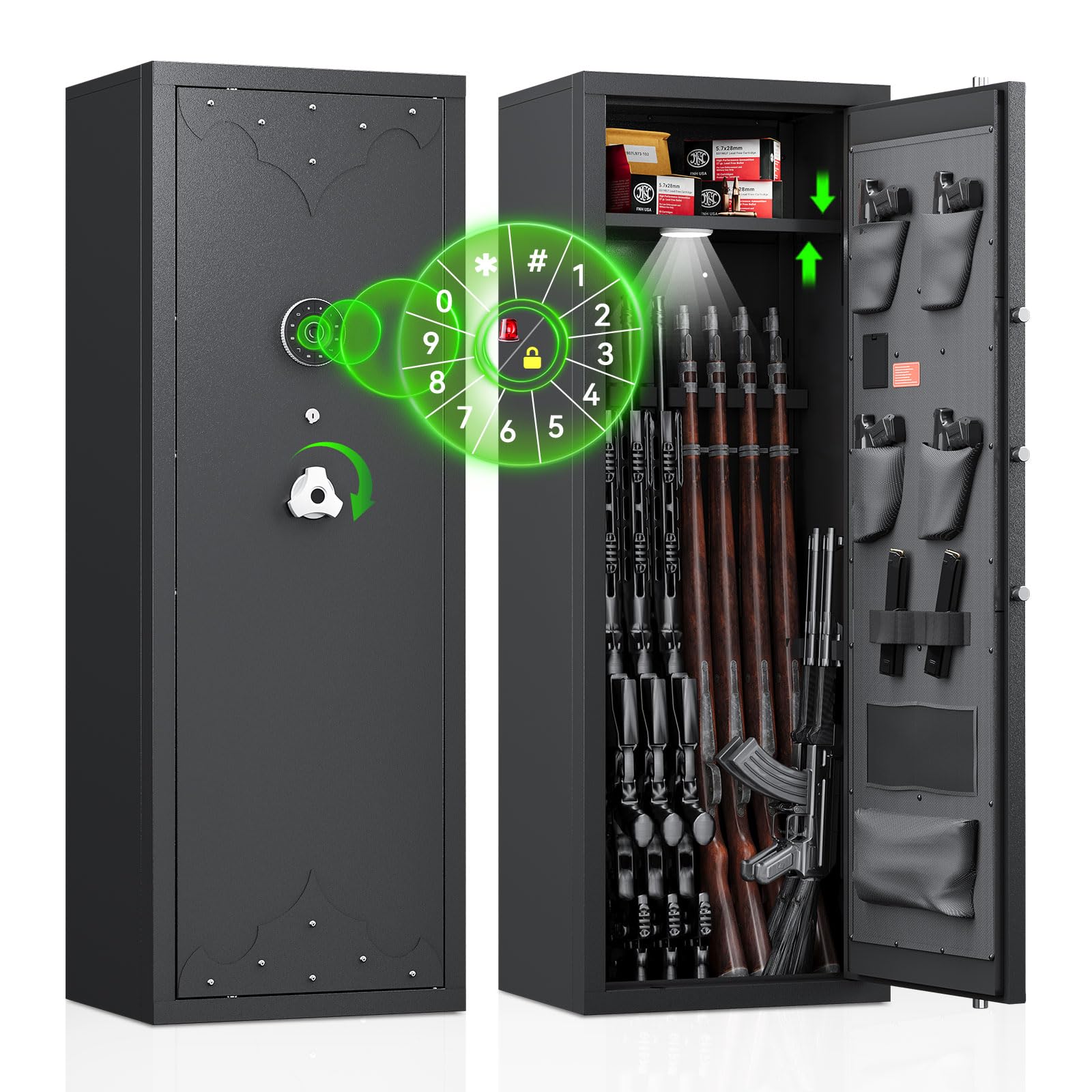 [NEW 13-15 Large Gun Safe] Kaer Gun Safe for Rifles and Pistols, Gun ...