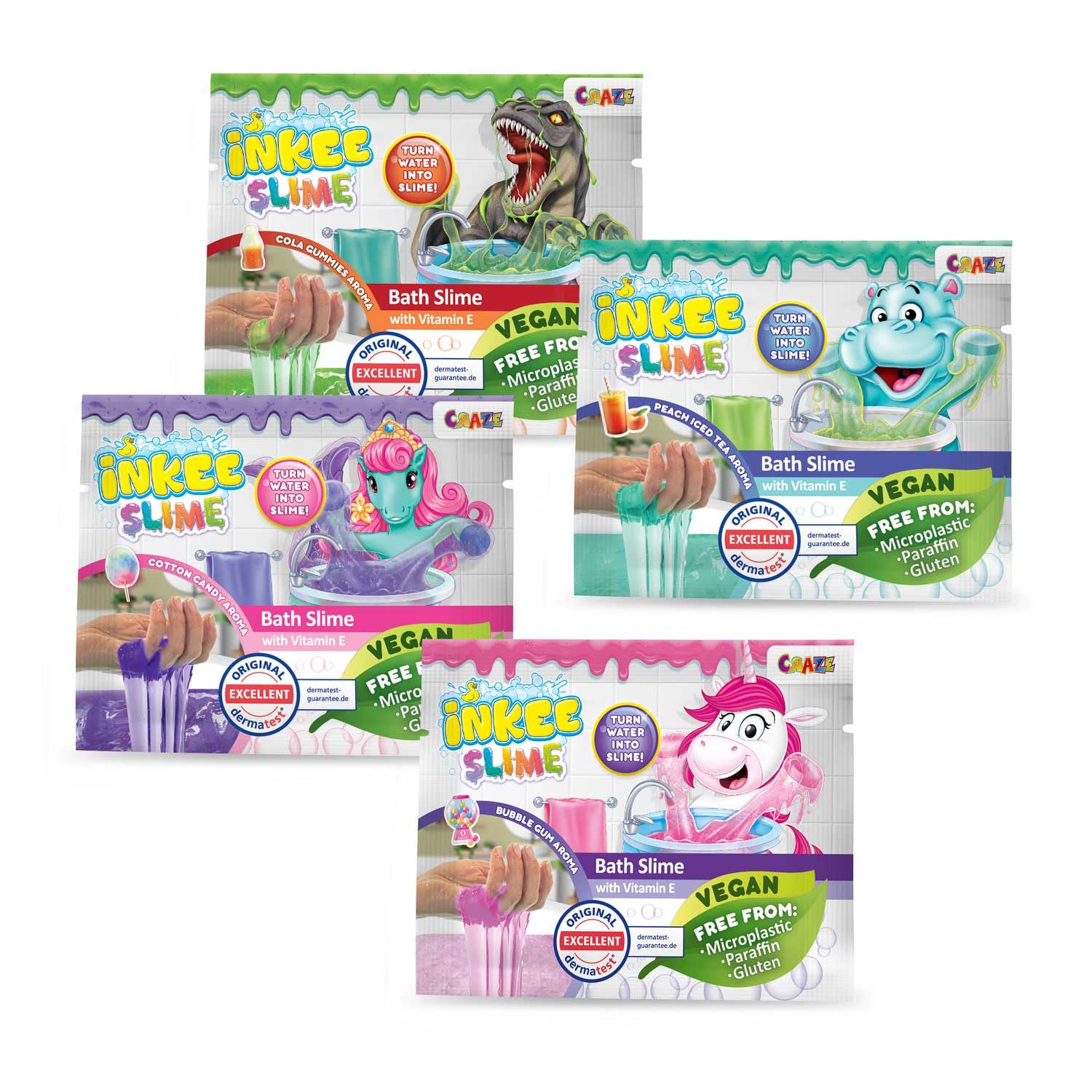 INKEE Bath Slime Mini 4er Pack | Bade-Glibber Schleim, 4X 20g ...