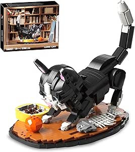Amazon.com: Xbert Tuxedo Cat Building Set for Adult- Animal Black Cat ...