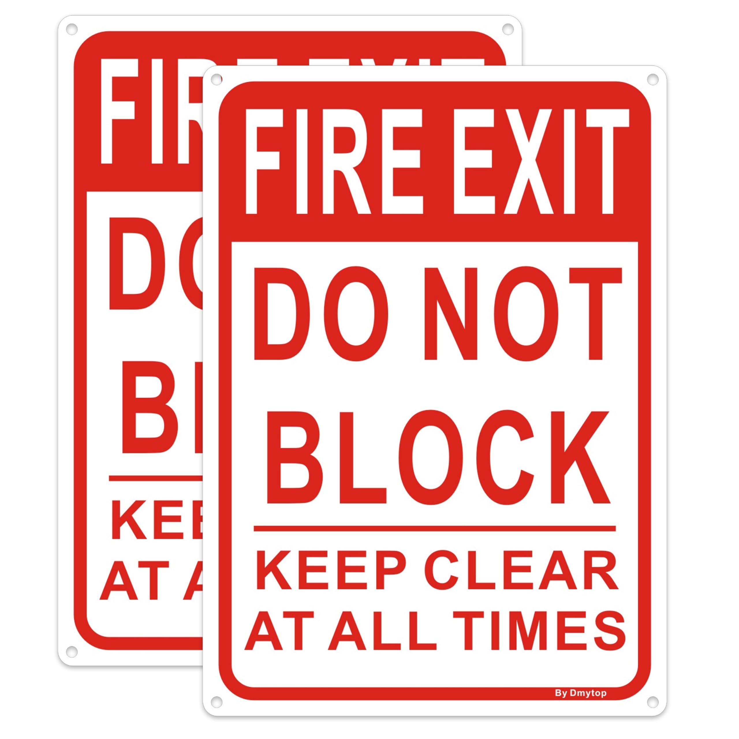 Amazon.com: Large Fire Exit Sign, Do Not Block Door Signs, Keep Clear ...