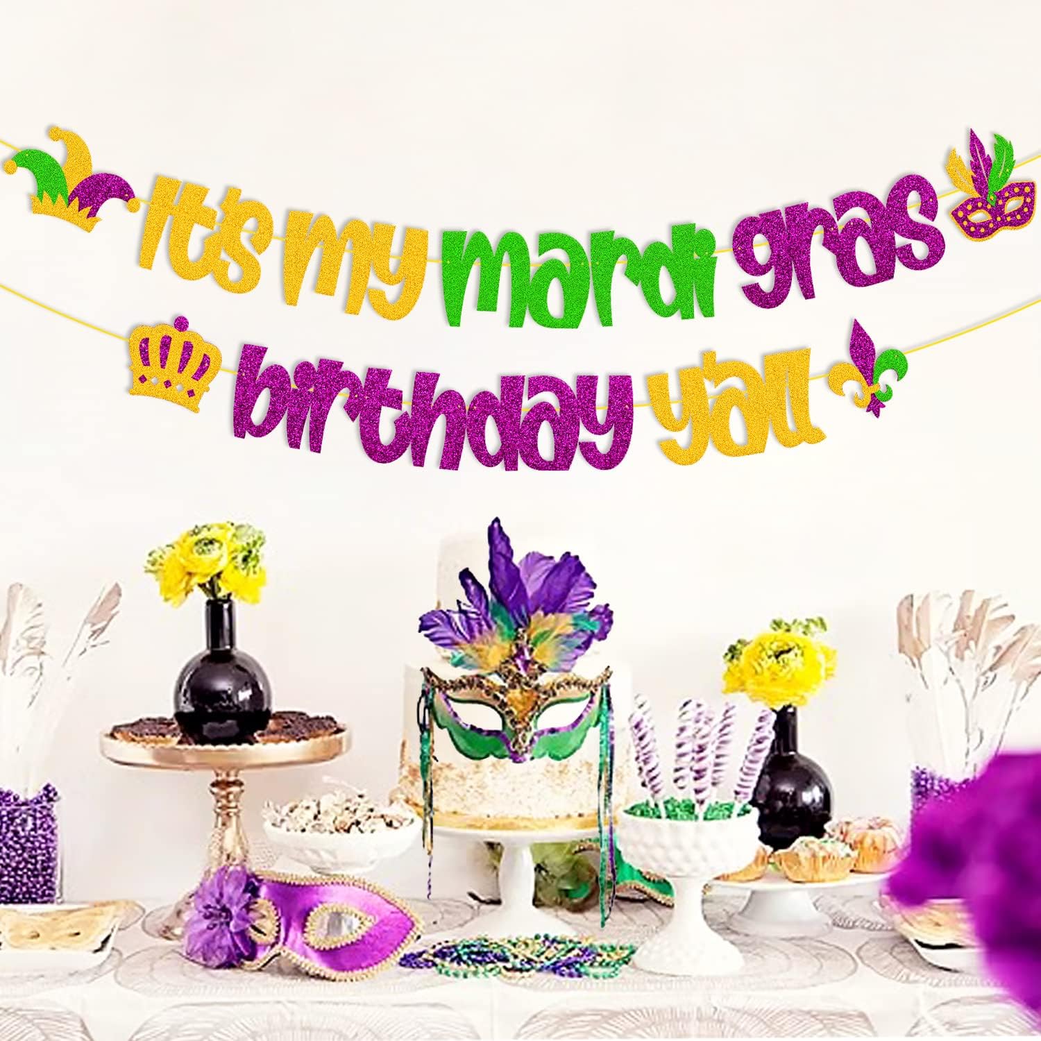 Cartel de cumpleaños de Mardi Gras Its My Mardi Gras para decoración de ...