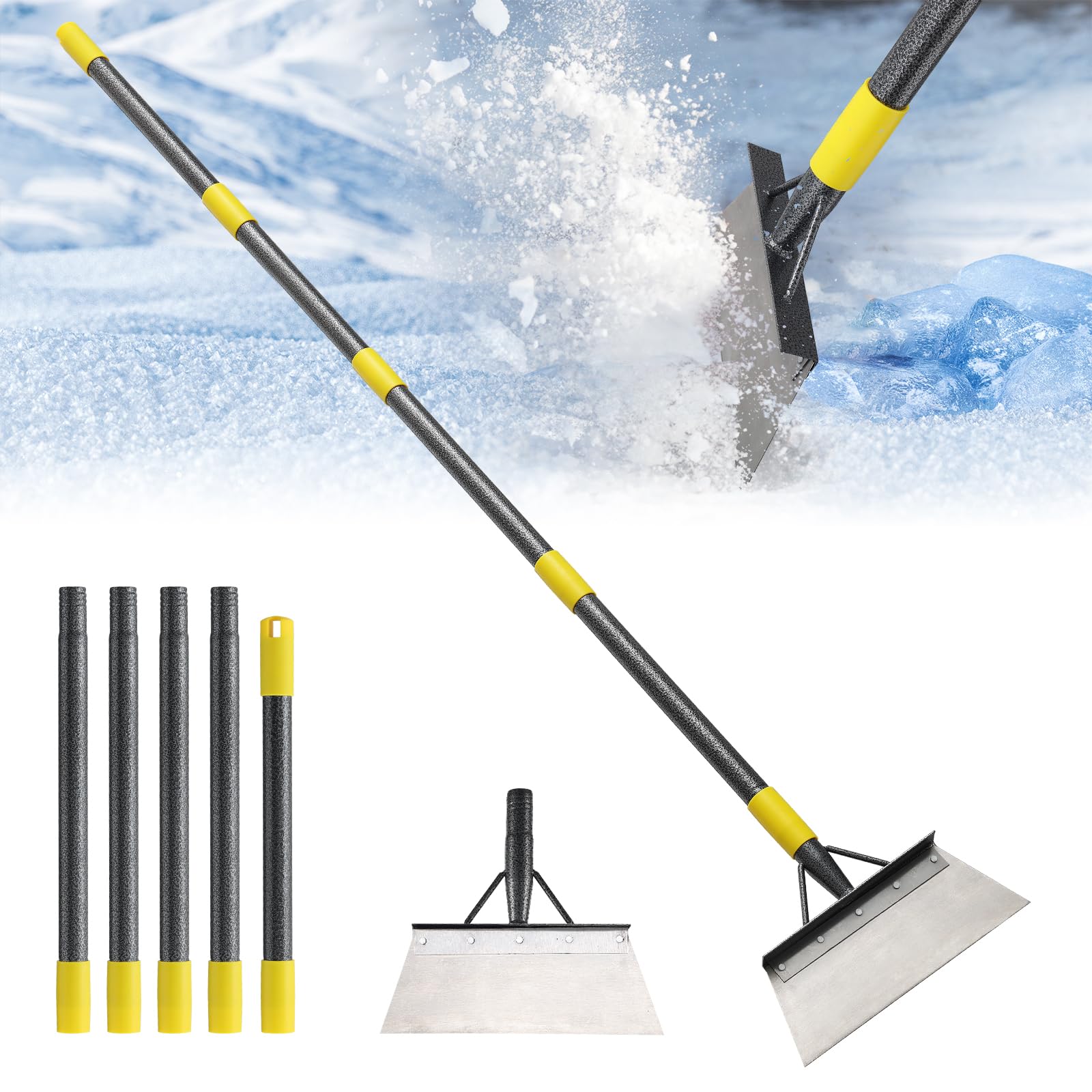 Amazon.com : Garden Flat Shovel, Snow Shovel, Ice Scraper, 74 inch ...