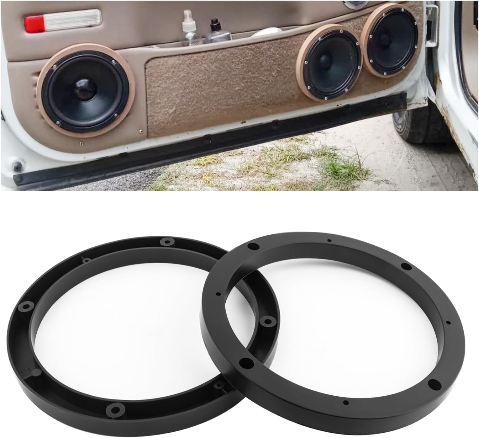 Amazon.com: Universal 6 inch Car Door Speaker Mounting Ring Spacer ...