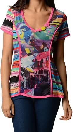 LV Collection Short Sleeve Color Pallete Top at Amazon Women’s Clothing ...