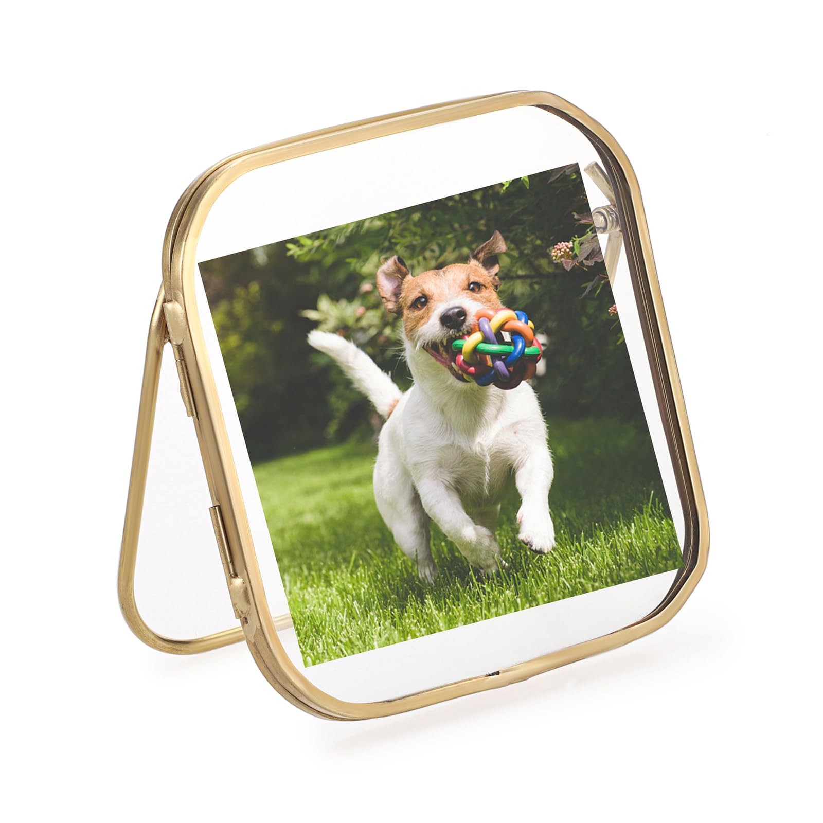 Amazon.com - JUXYES 4x4 Inch Tabletop Brass Photo Frame Picture Frame ...