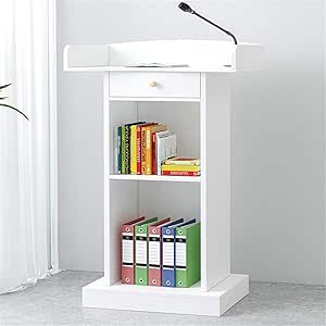 Amazon.com: Podium Presentation Lectern Stand, Standing Movable Lecture ...