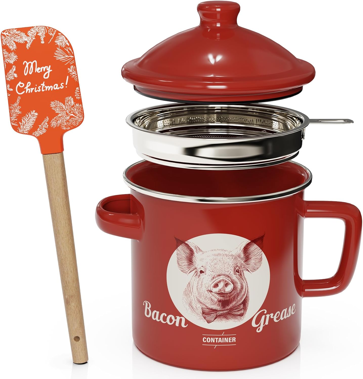 Amazon.com: PGYARD Bacon Grease Container With Strainer, 46OZ Large ...