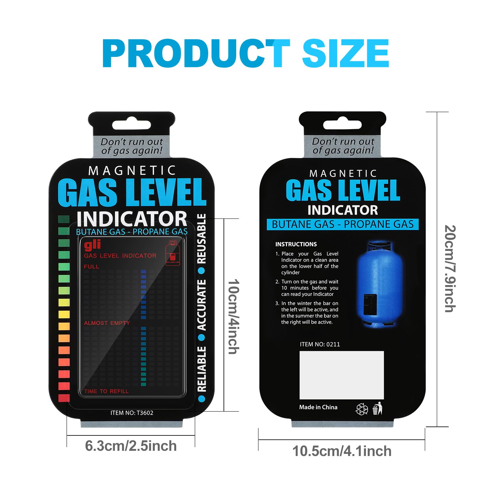 Snapklik.com : 2 Pieces Magnetic Gas Level Indicator Reusable Propane ...