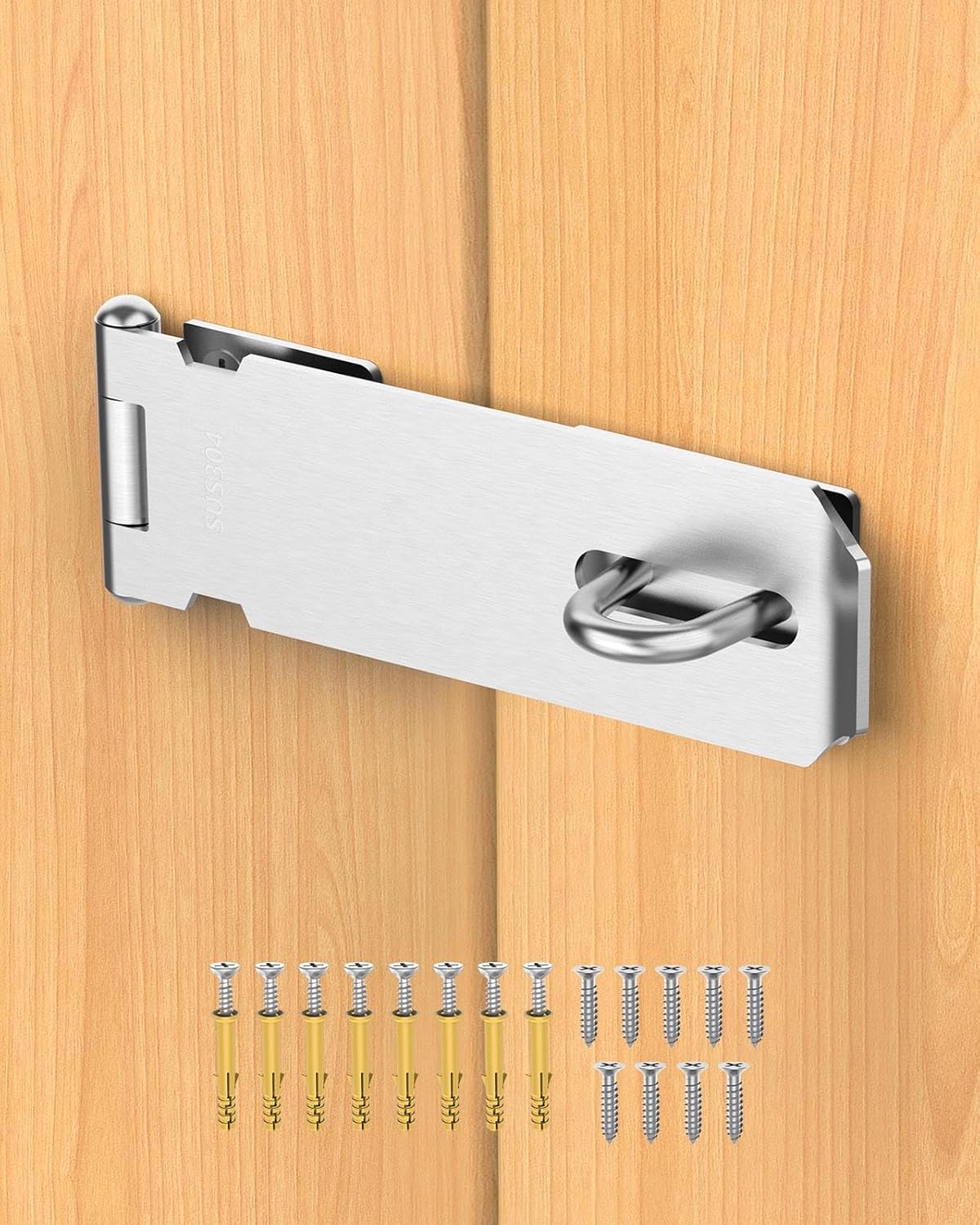 Amazon.com: MeBantoo 5 Inch Door Hasp Lock Latch, 304 Stainless Steel ...